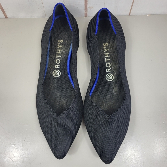 Rothy's | Shoes | Rothys The Point Solid Black Pointed Toe Flat Ballet ...